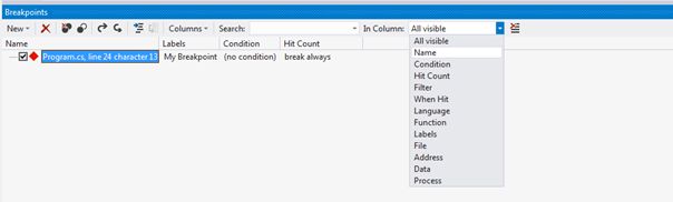 Setting Breakpoints in Visual Studio